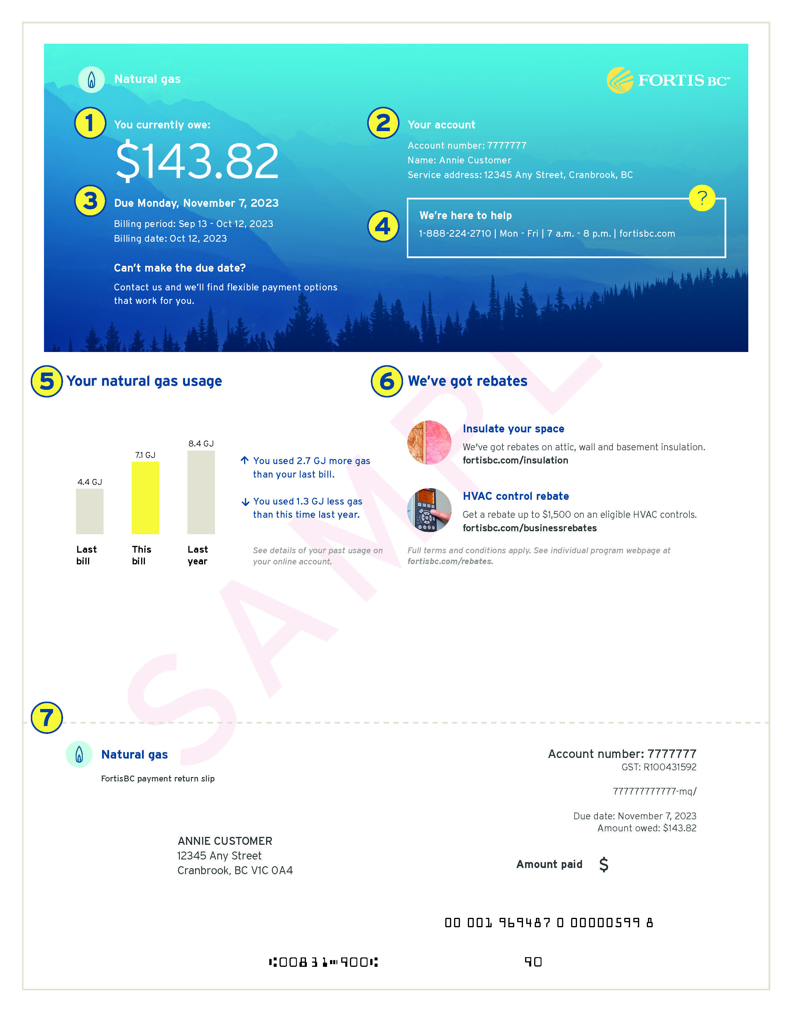 Your Customer Choice Natural Gas Bill | FortisBC